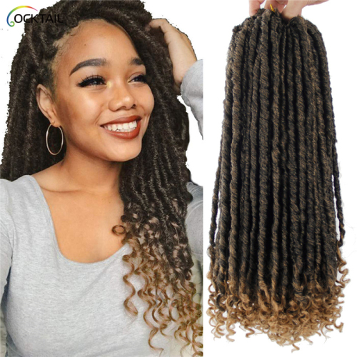 Purple Ombre Chignon Messy Faux Locs With Curly End, Braid Loc For ...