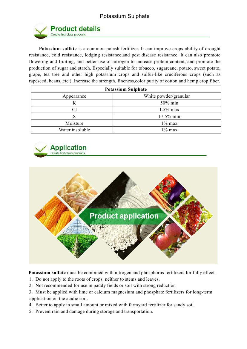 Potassium Sulphate Fertilizer White Granular Sop, High Quality ...