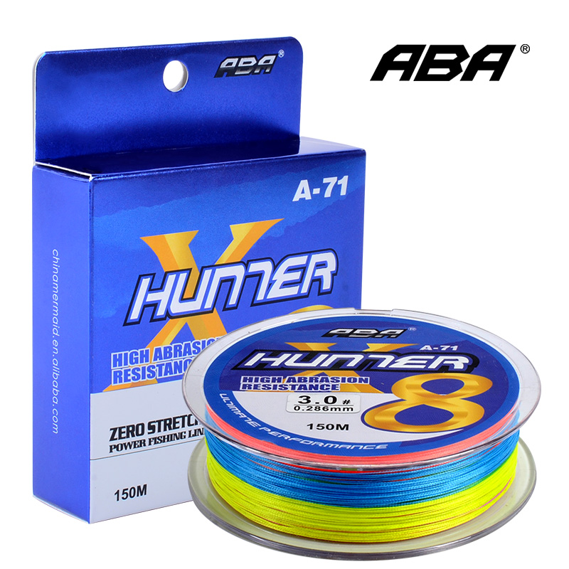 Aba Super Strong Color Coating 8 Strands Pe Braided Fishing Line 150m ...