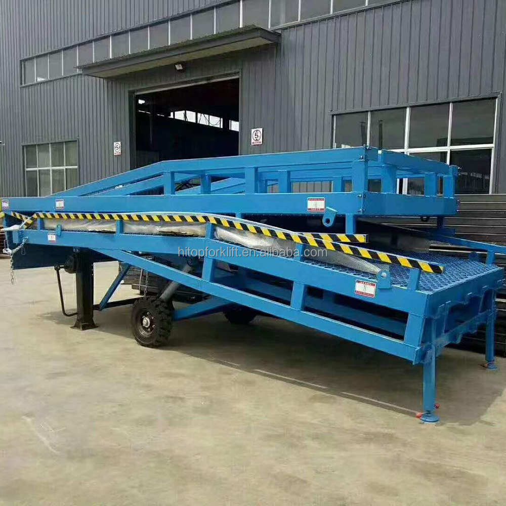 Mobile Hydraulic Container Loading And Unloading Forklift Ramps Work ...