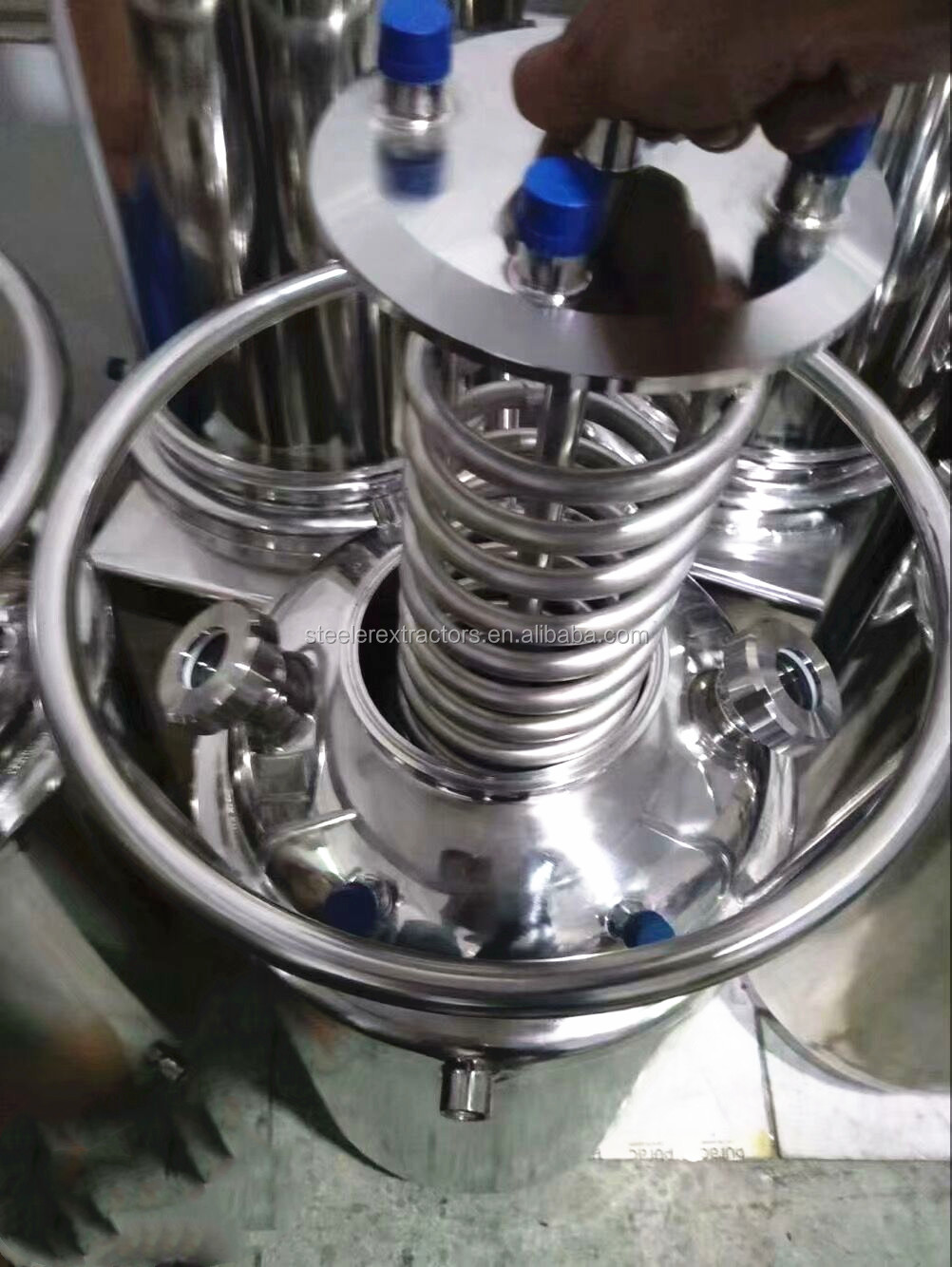 100lb Stainless Double Jacketed Solvent Tank With Cooling Coil And Dip ...