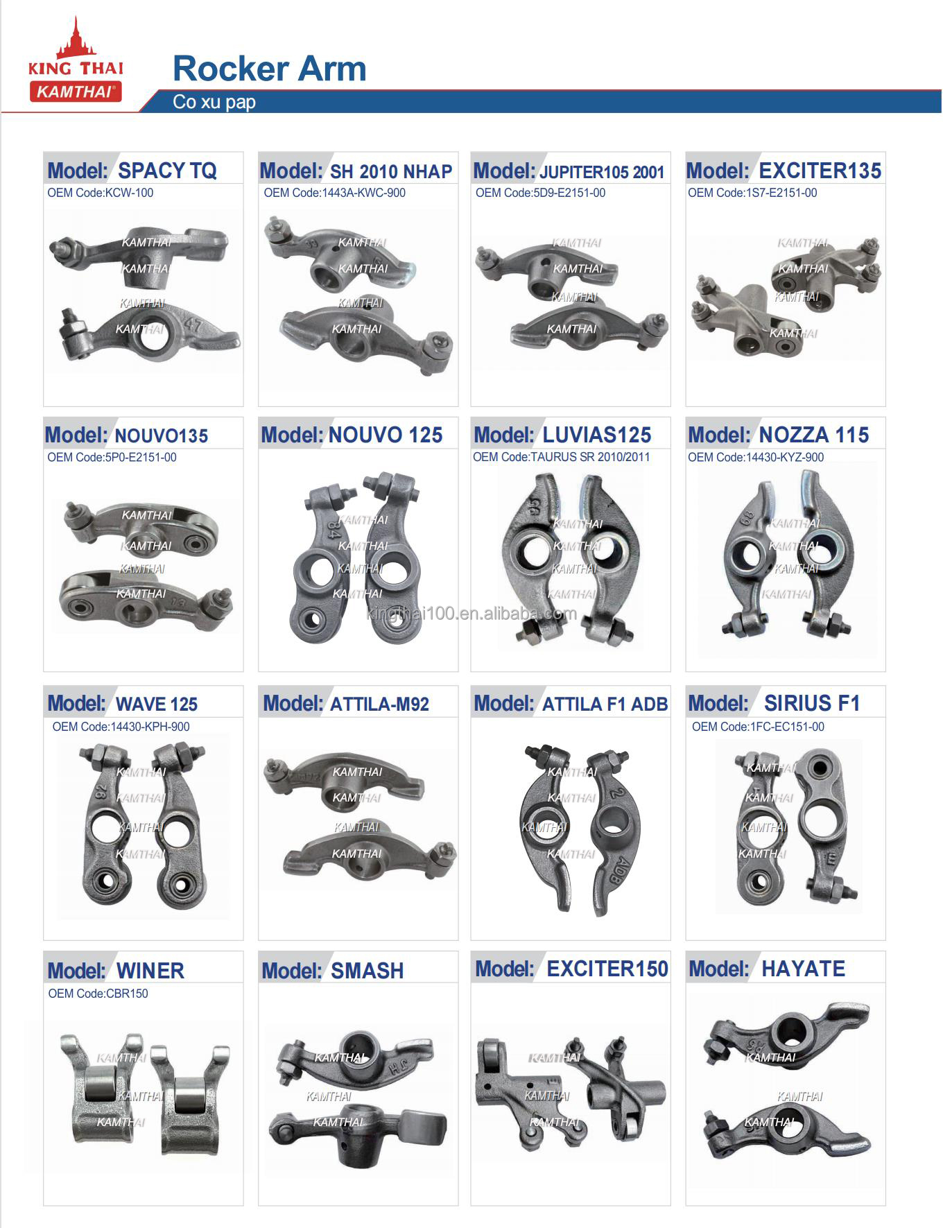 Kamthai Motorcycle Engine Spare Part Rocker Arm Assembly Revo 110 Fi ...