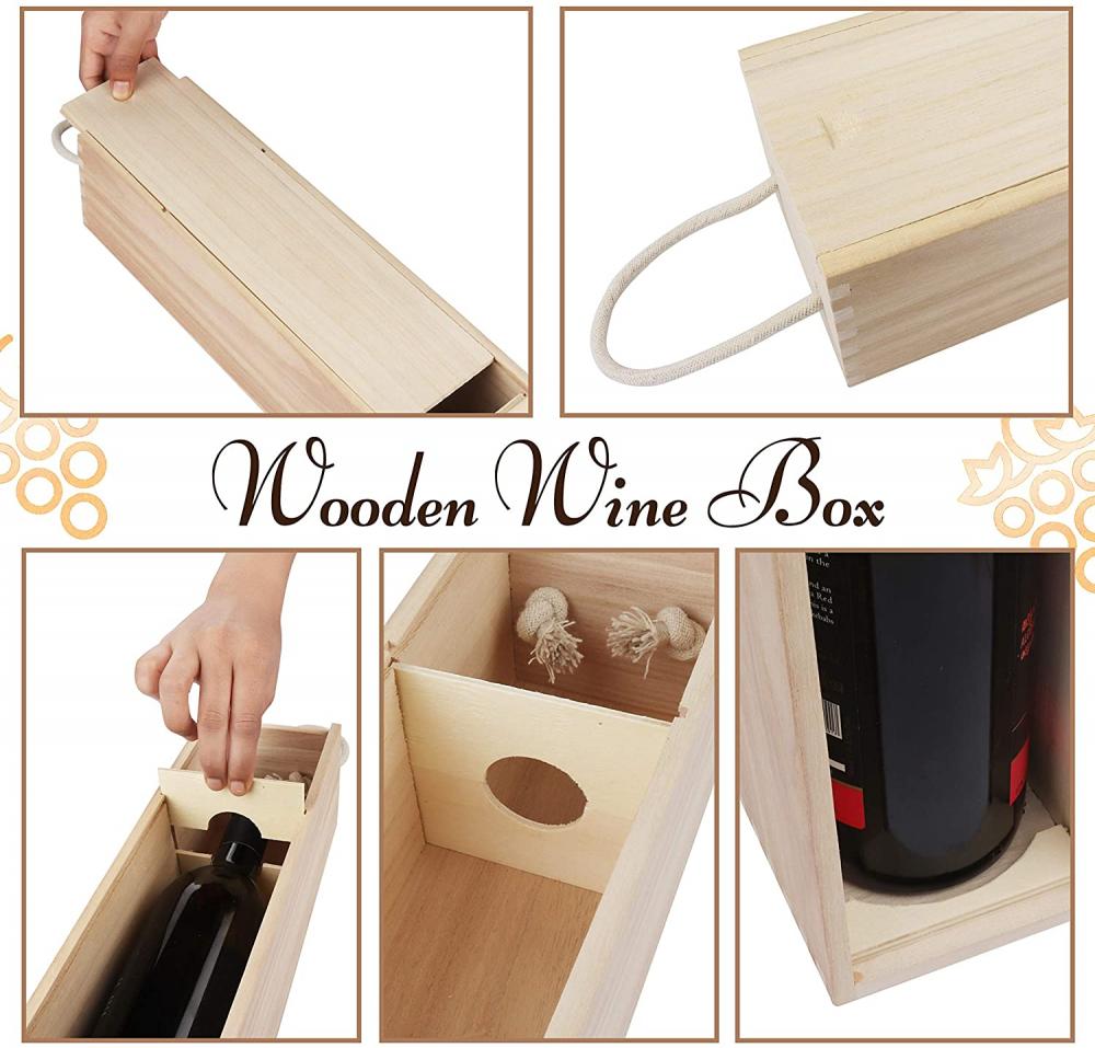 Wooden Wine 2 Pack Box With Rope Handle, High Quality Wooden Wine 2 ...