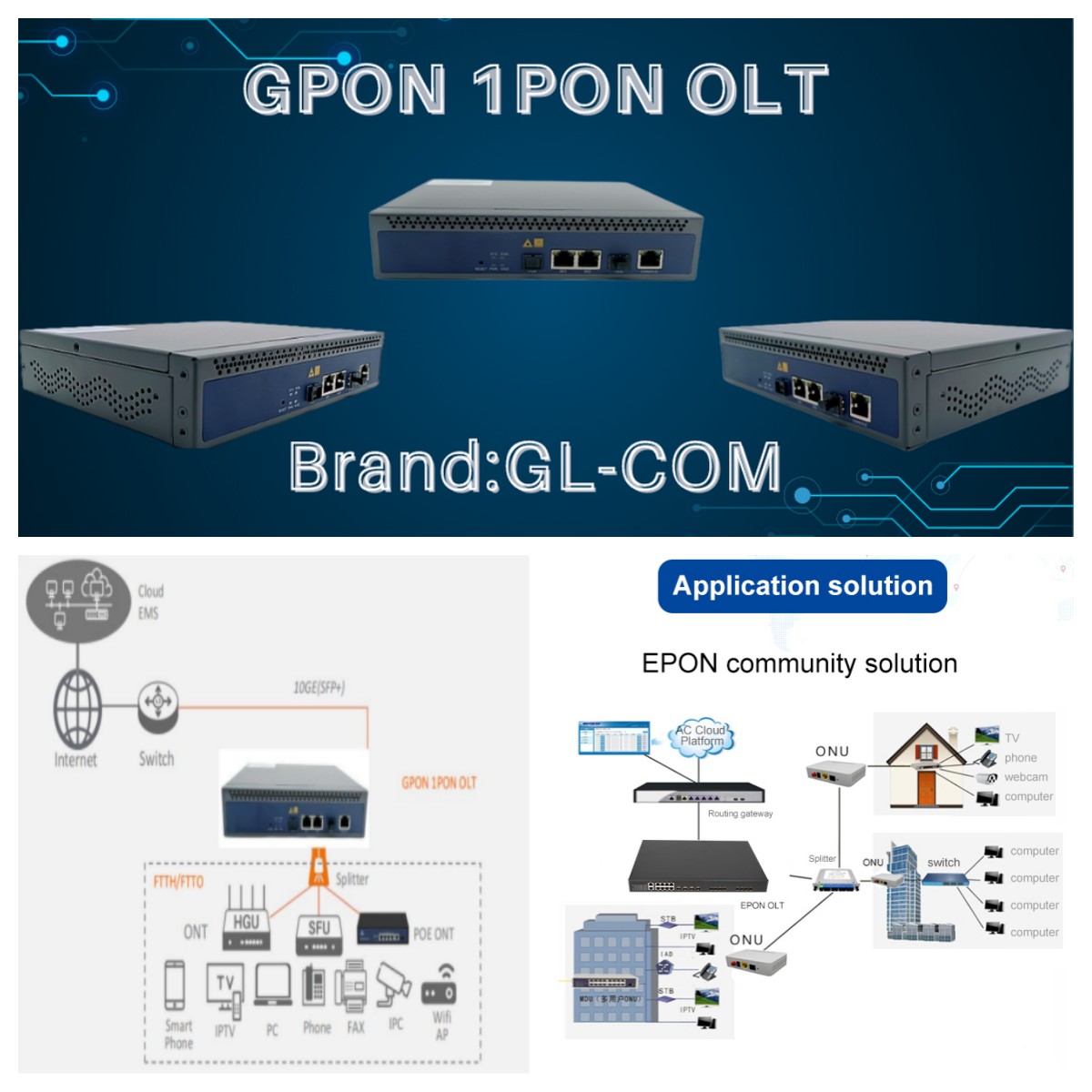 Ftth Gpon 1pon Olt พร้อมโมดูลการจัดการ Sfp คุณภาพสูง Ftth Gpon 1pon Olt ...