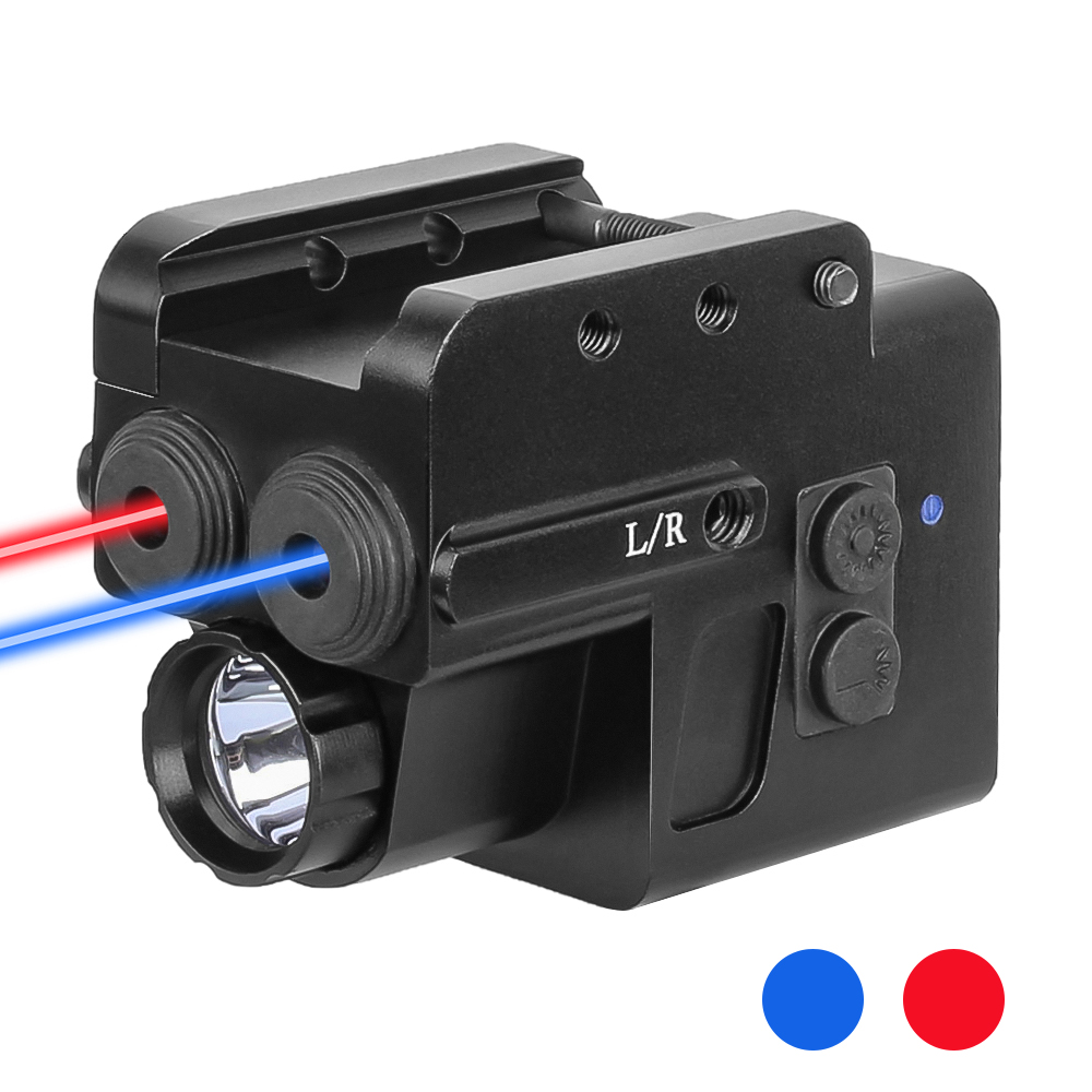 Spina Optics Mini Laser Dual Sight Led Flashlight - Red/green/blue ...