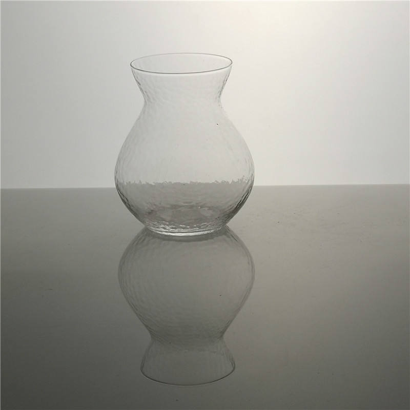 Hammered Crystal Glass Bud Vase Modern Round, High Quality Hammered ...
