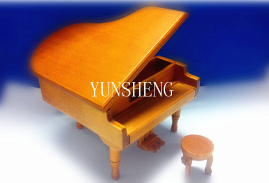 China Handmade Wooden Natural Grand Piano Shaped Music Box, High ...