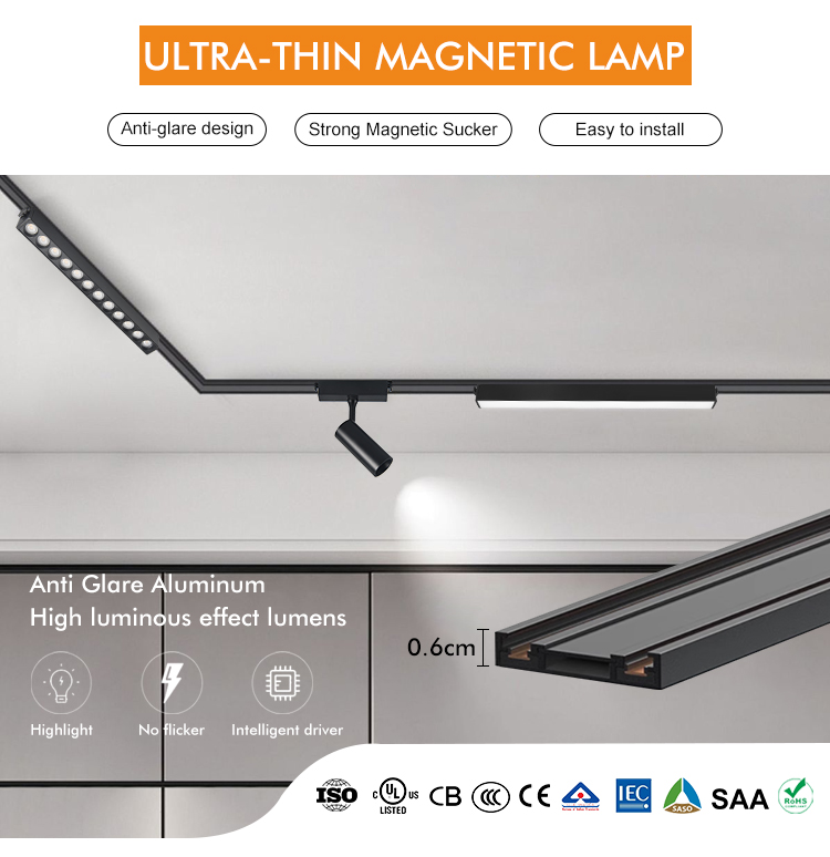 Thin Magnetic Track Light 48v 7w/18w Anti-glare Aluminum Led, High ...
