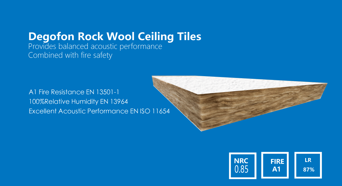 Quality Mineral Wool Ceiling Rock wool Acoustic Ceiling tiles for Sale