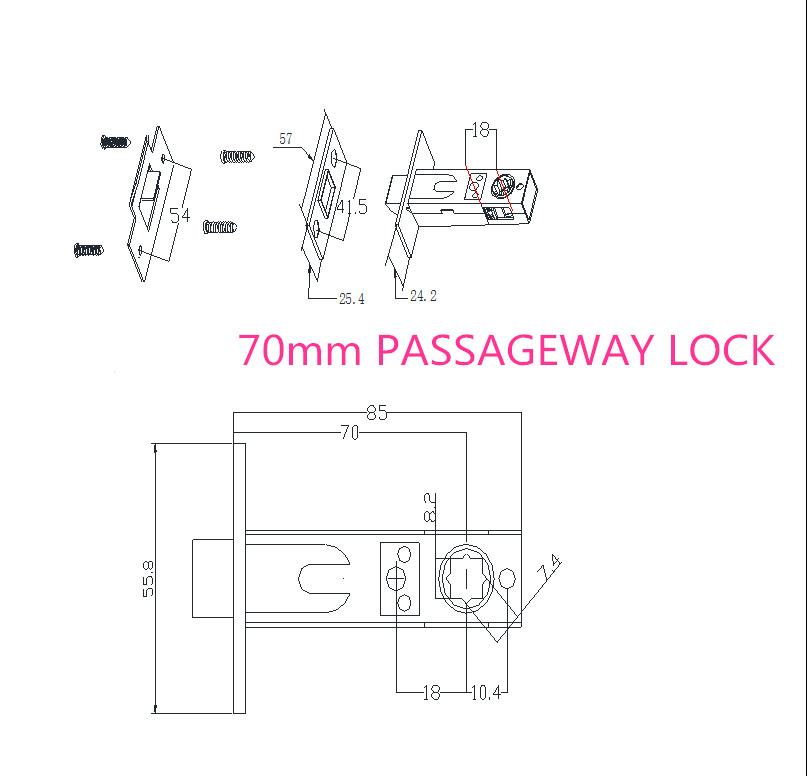 Bolt Tubular Mortise Door Latch Passage Lock, High Quality Bolt Tubular ...