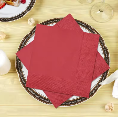 Custom Embossed Logo Colored Red Dinner Paper Napkins, High Quality ...