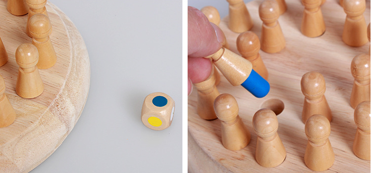 Montessori Wooden Memory Developing Compete Chess, High Quality ...