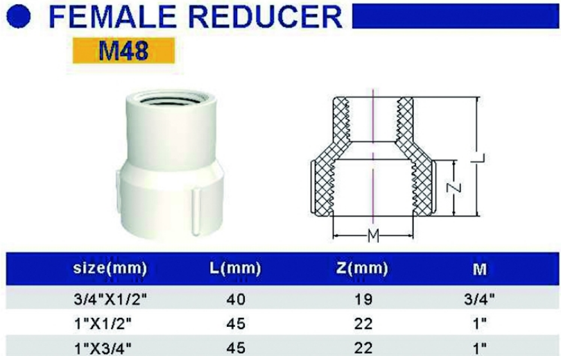 Upvc Female Threaded Reducer Pipe Fitting, High Quality Upvc Female ...