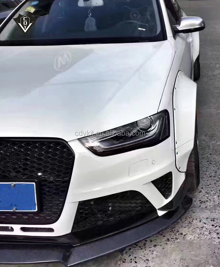 Rs4 Wide Body Kit Mb Style Carbon Fiber Front Lip Rear Diffuser For ...