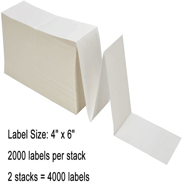 4x6 Fanfold Thermal Shipping Labels 500 Labels, High Quality 4x6 ...