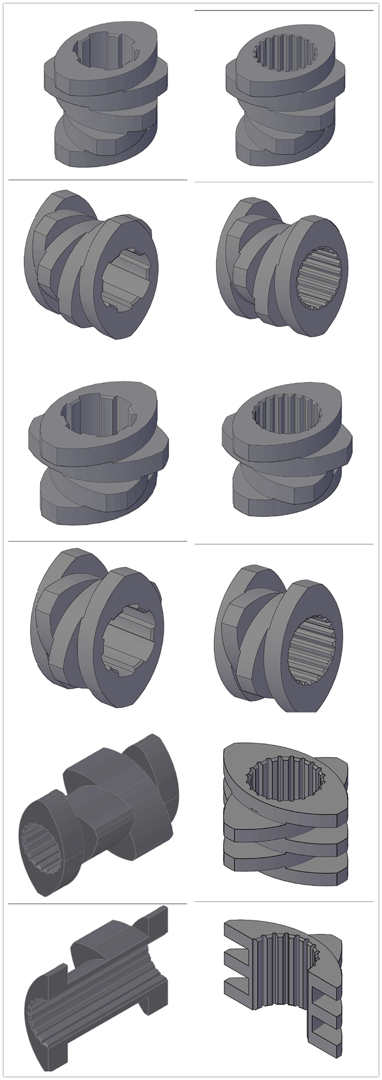 Plastic Extruder Spare Parts: Kneading Block And Screw Elements, High ...