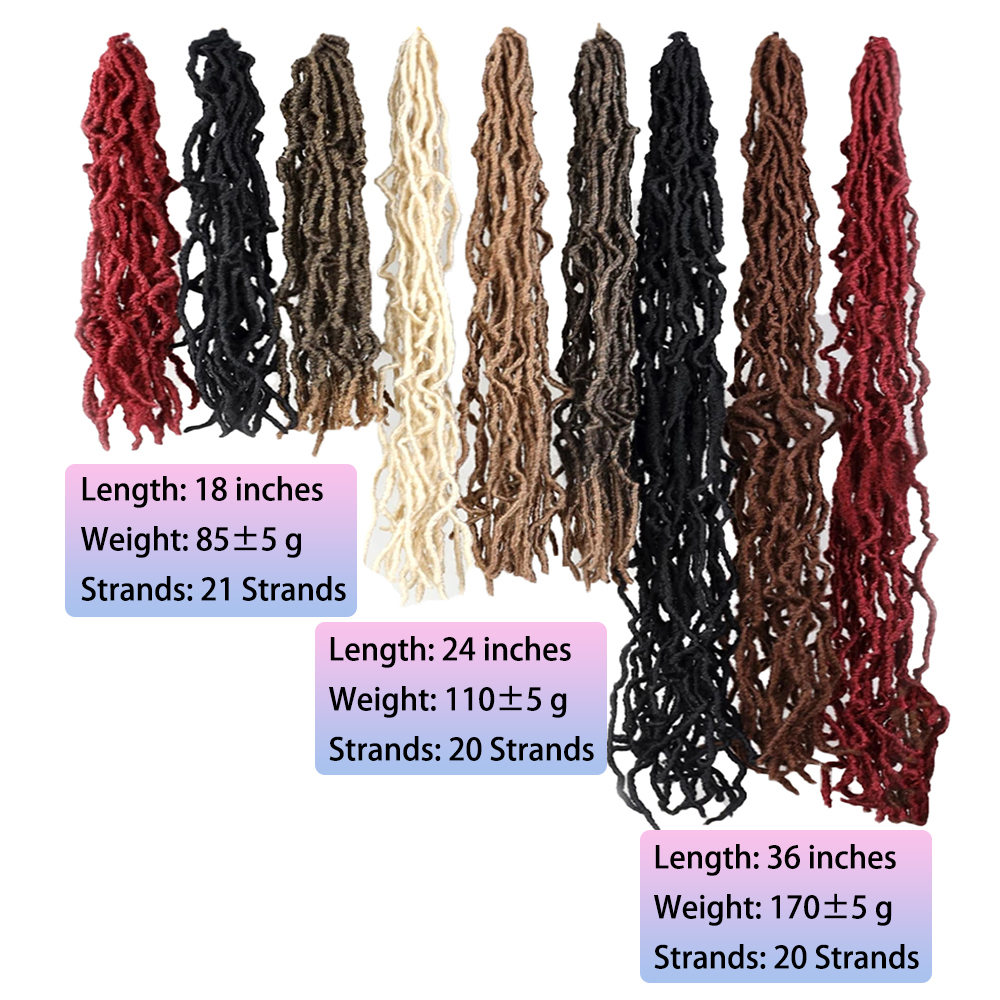 36inch Nu Faux Locs Crochet Braids Goddess Curly Wavy Twist Braiding ...
