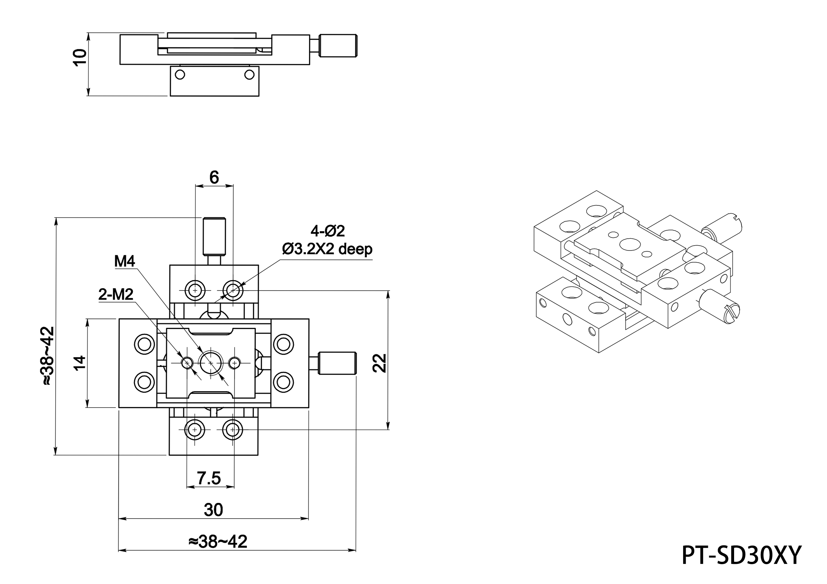 Manual Translation Table X-axis Displacement Table Pt-sd30, High ...
