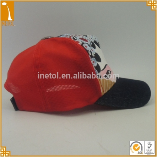 Chinese Culture Peking Opera Embroidery 5 Panel Mesh Trucker Caps, High ...