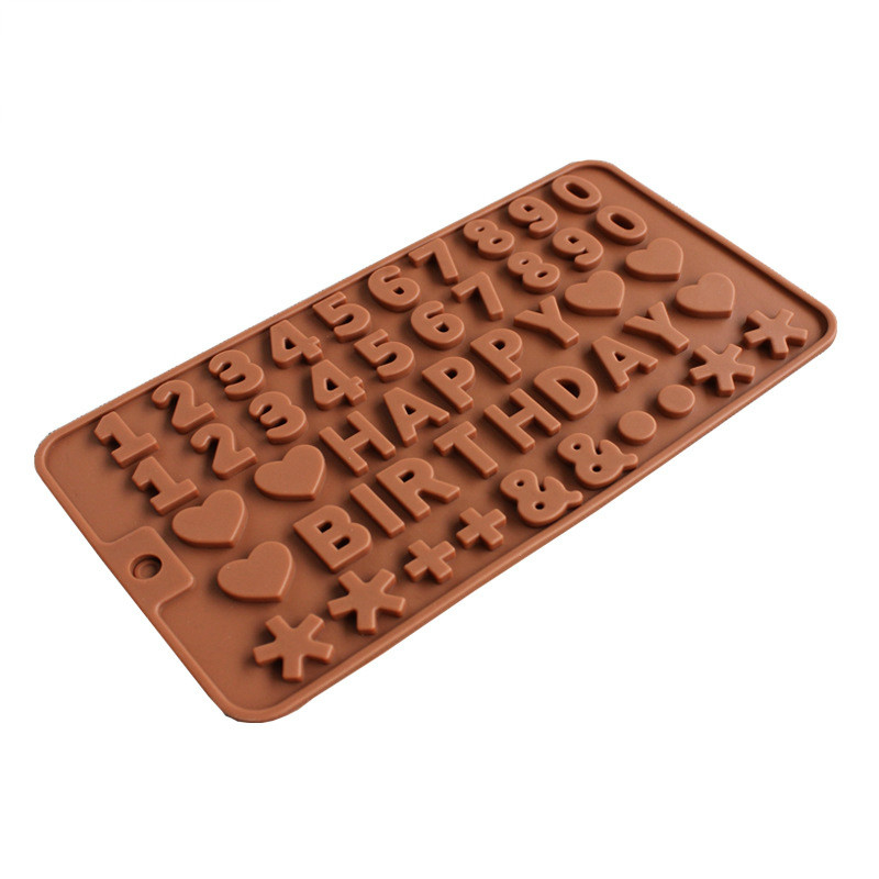 Silicone Letter And Number Molds For Chocolate Cookies Happy Birthday ...