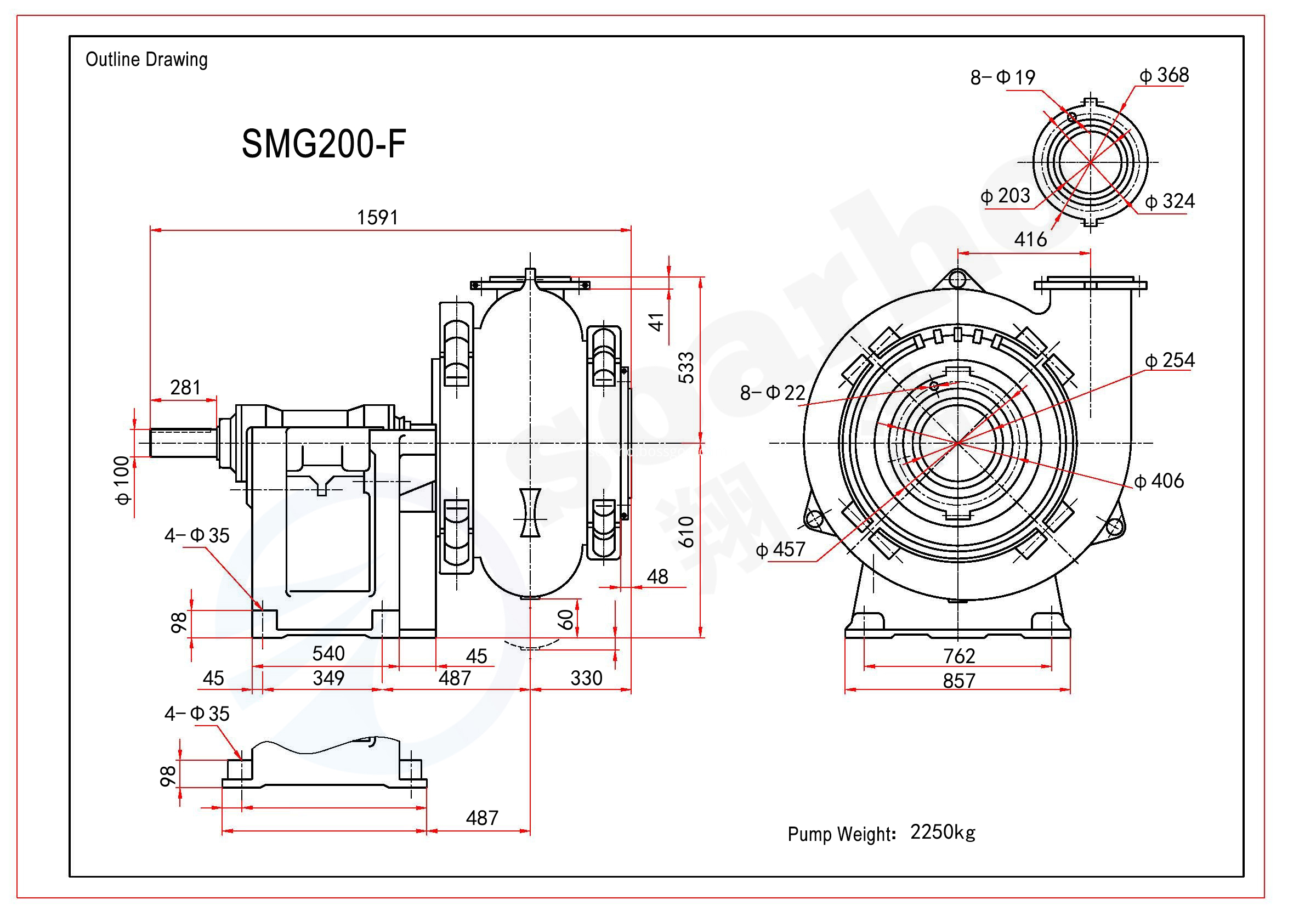 Smg200-f Centrifugal Gravel Pump, High Quality Smg200-f Centrifugal ...