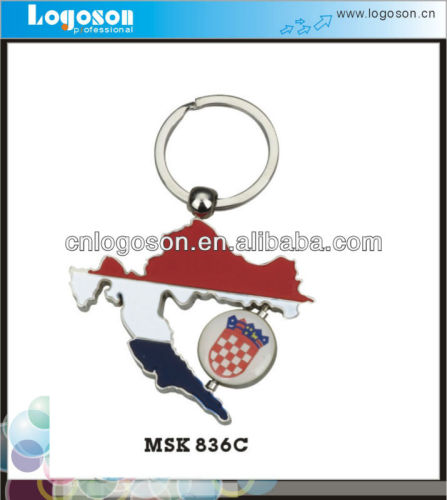 High Quality Metal Croatia Map Spinning Keychain, High Quality High ...