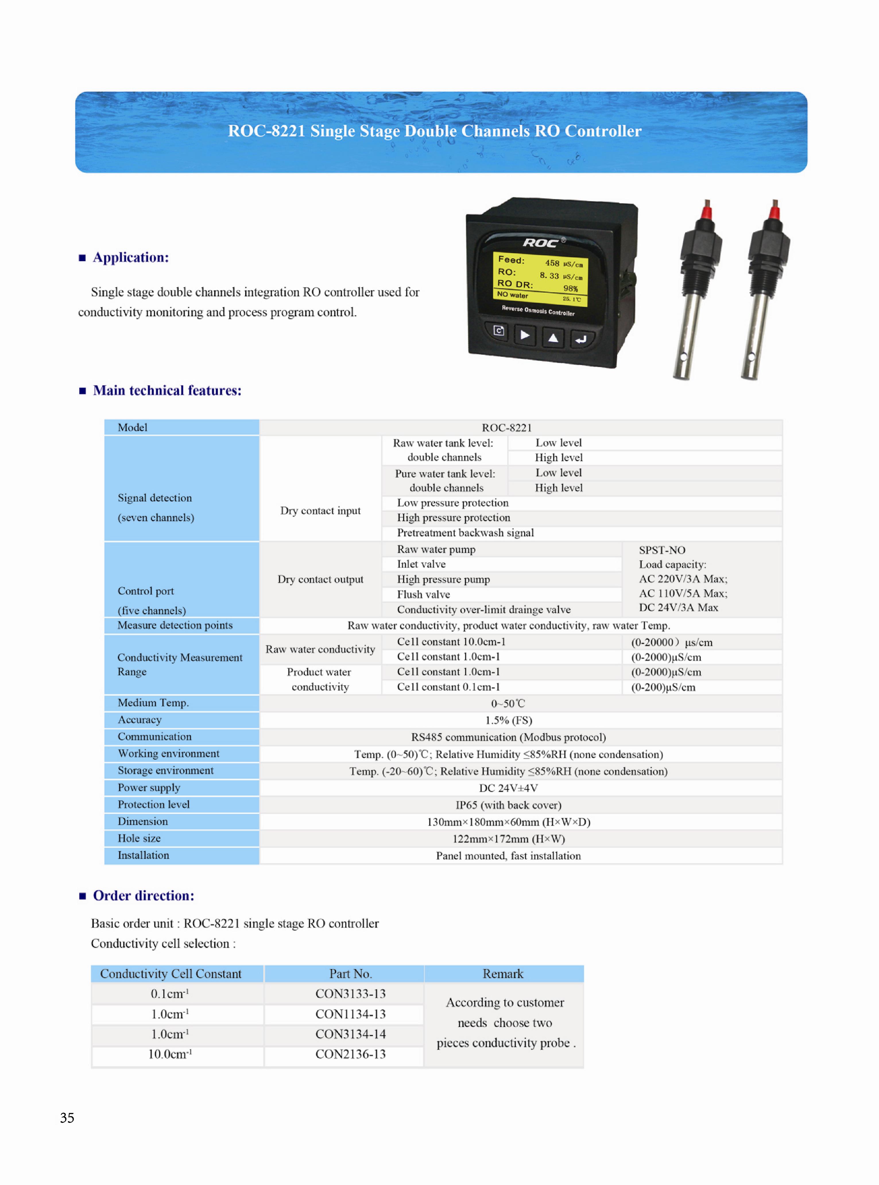 Roc-8221 Single Stage Double Channels Ro Controller - High Efficiency ...