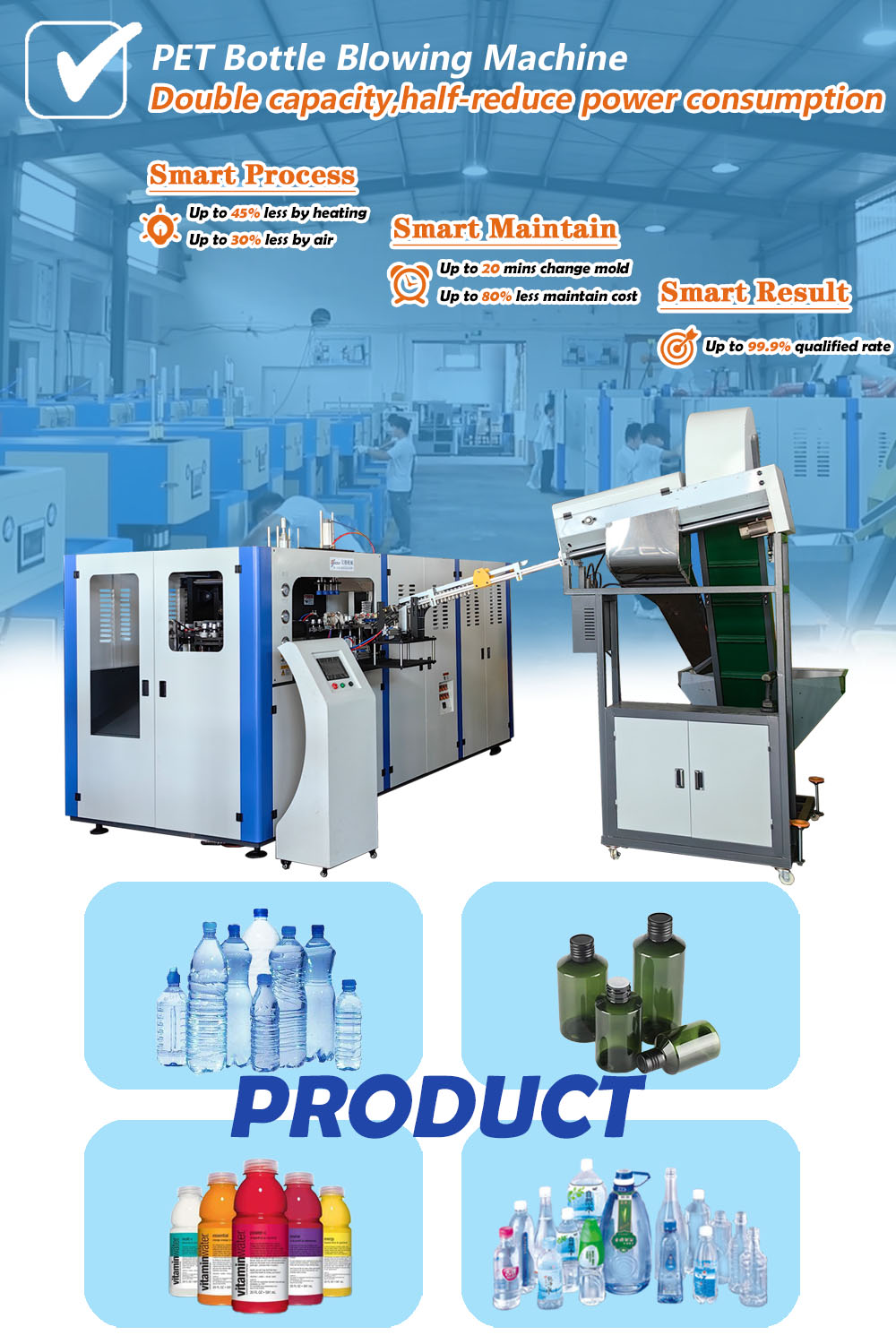 Tai Zhou 4 Cavities 5000 Bph Small Plastic Pet Bottles Blower Making ...