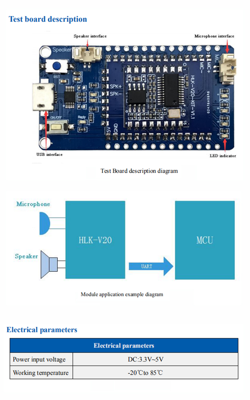 Free ship offline Voice-Control Module HLK-V20 Start Kit/Development ...