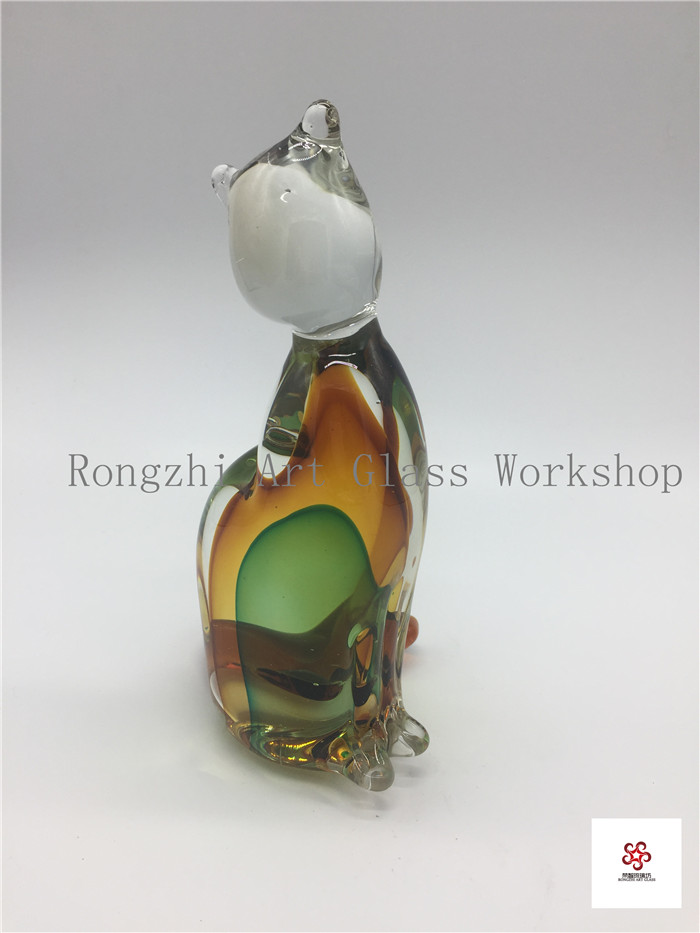 Sitting Cat Glass Sculpture, High Quality Sitting Cat Glass Sculpture ...