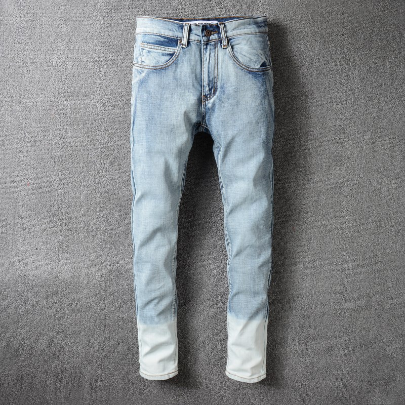 Mens Gradient Color Pencil Jeans High Quality Mens Gradient Color Pencil Jeans On