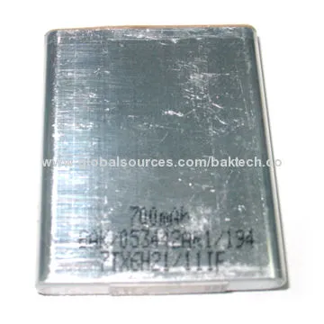 Li-ion Single Cell, Measures 5.3 To 0.4 X 34.2 To 0.7 X 42.0 ±0.3mm ...