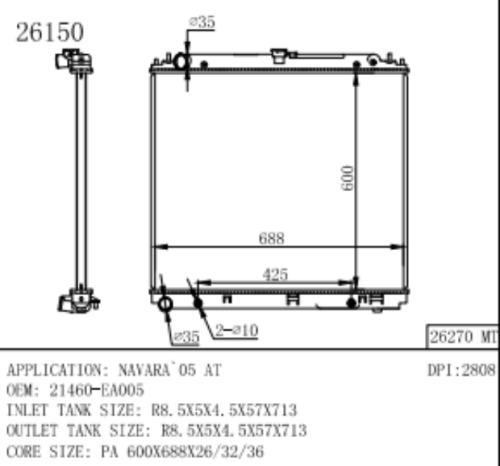 Nissan Navara` Oem 번호 21460-ea005 용 라디에이터, Bossgoo.com의 고품질 Nissan ...