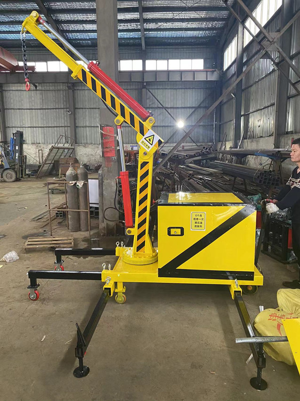 Portable 1 Ton Hydraulic Floor Crane With Telescopic Arm For Warehouses ...