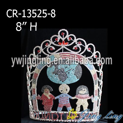 8" Big Custom Pageant Princess Crown For Girls, High Quality 8" Big ...