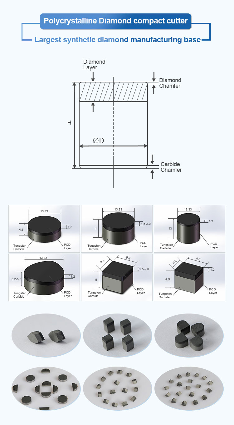 Huanghe Whirlwind Diamond Pdc Cutter Polycrystalline Diamond Compact ...