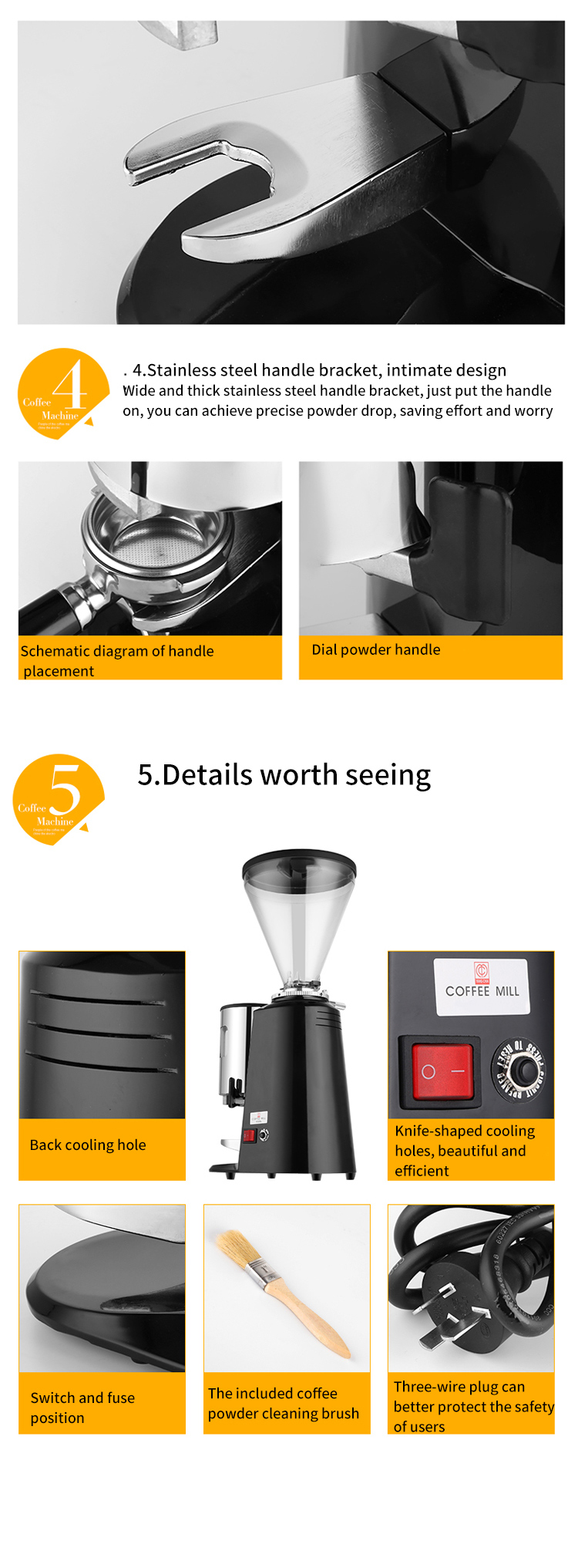 Hot Selling Electric Commercial Coffee Grinders - Portable Coffee ...