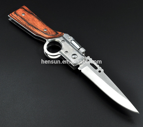 Folding Pakkawood Handle Pocket Knives With Led Light, High Quality ...