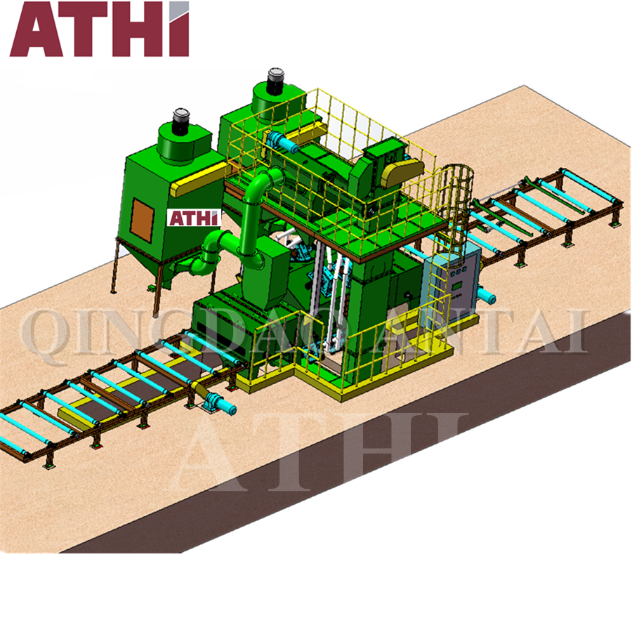 Automatic Roller Conveyor Pass Through Shot Blasting Machine ...