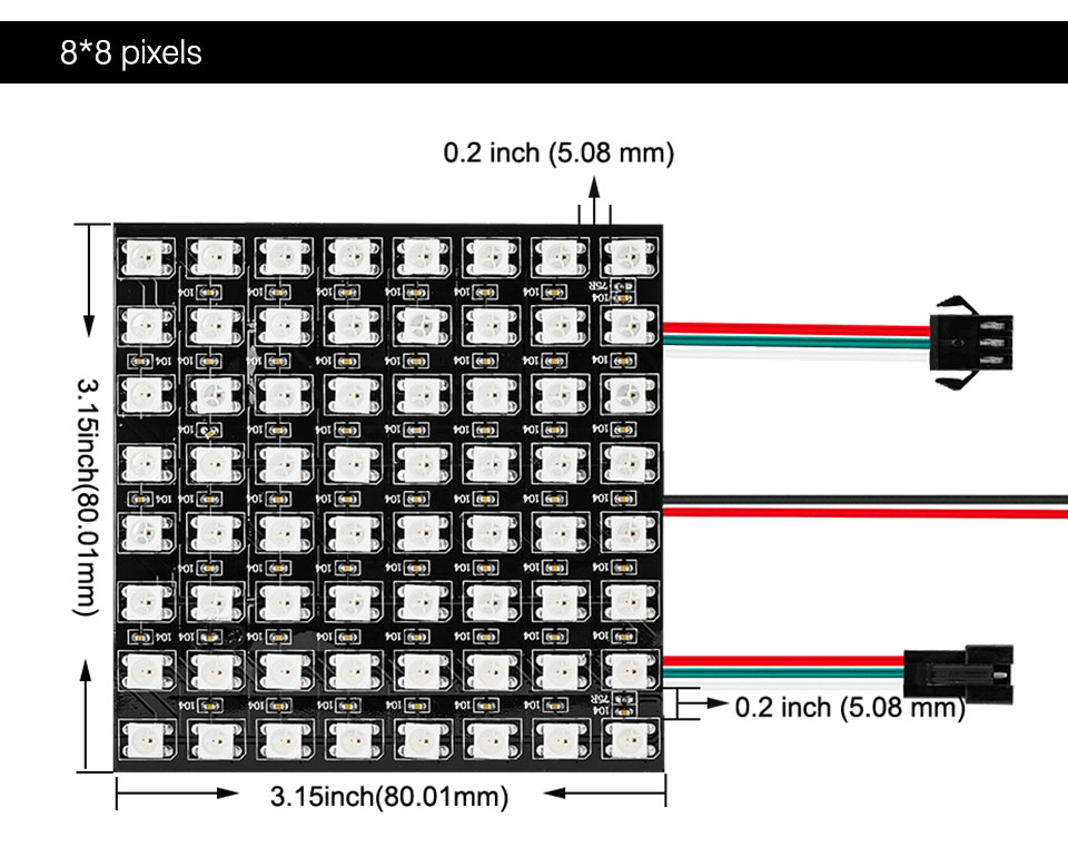 High Resolution Addressable Led Matrix Panels - Ws2812b 8x8 Digital ...