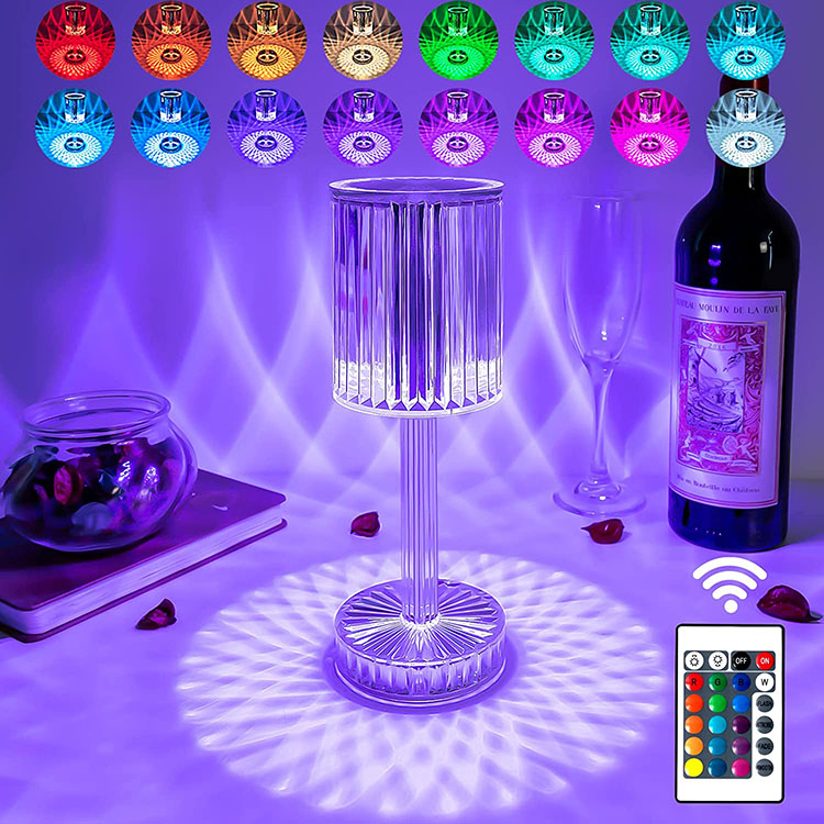 16 Color Rgb Waterproof Rechargeable Crystal Table Lamp, High Quality ...