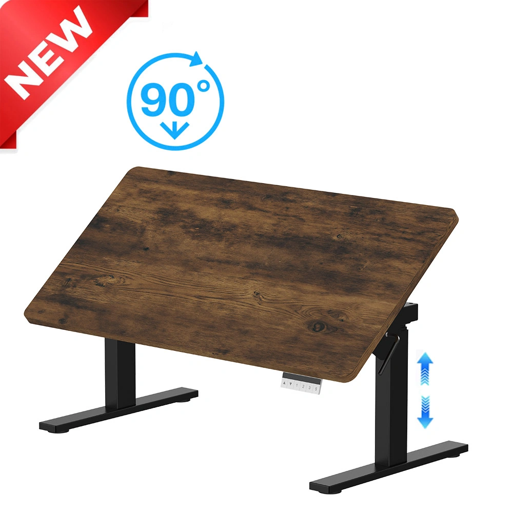 Electric Standing Drafting Table Height Adjustable Tiltable Tabletop ...