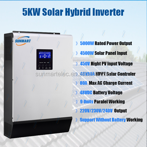Sunmart 5kw Pure Sine Wave Solar Inverter With Usb Rs485 Modbus ...