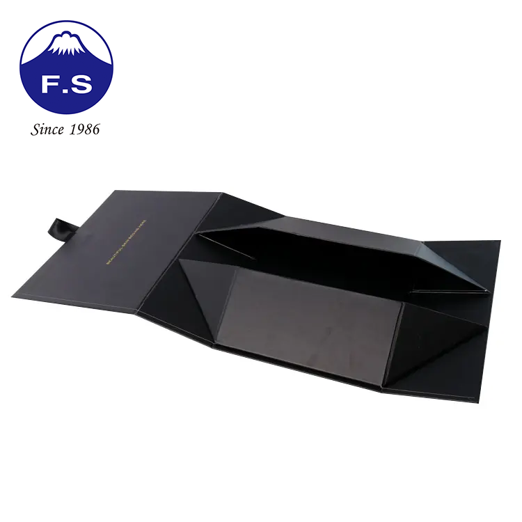 Printed Foldable Rigid Matte Black Packaging Cardboard Box, High ...