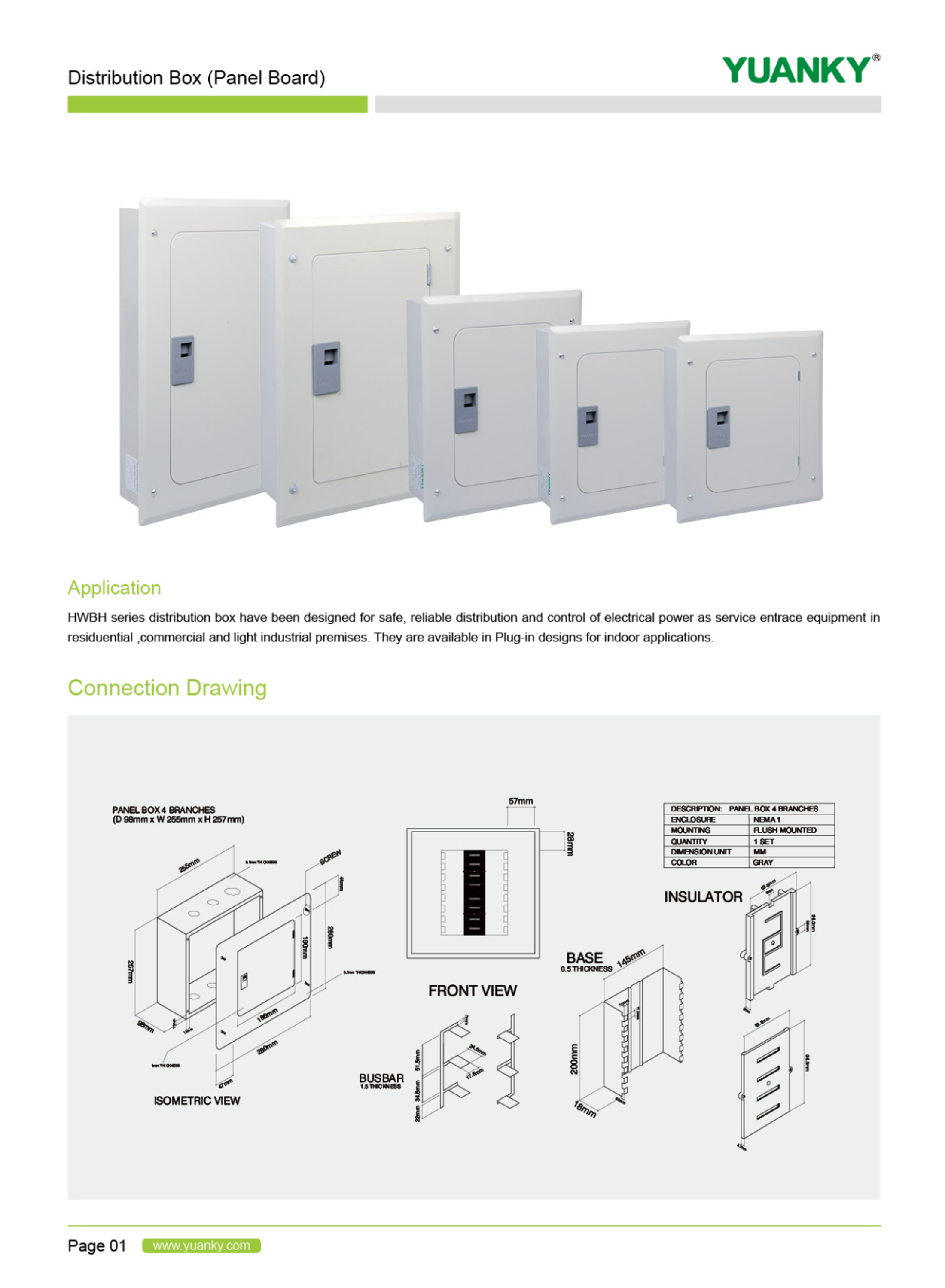 18-way Panel Board Metal Electrical Distribution Box With Lock For Mcbs ...