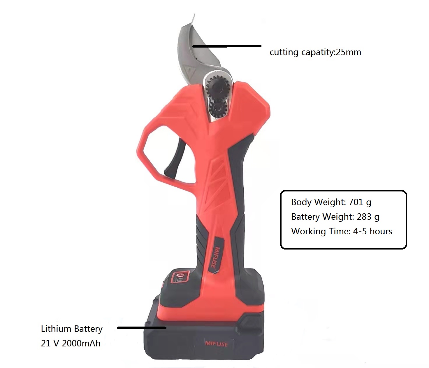 25mm Factory Price Mini Rechargeable Battery-powered Vineyard Scissors ...
