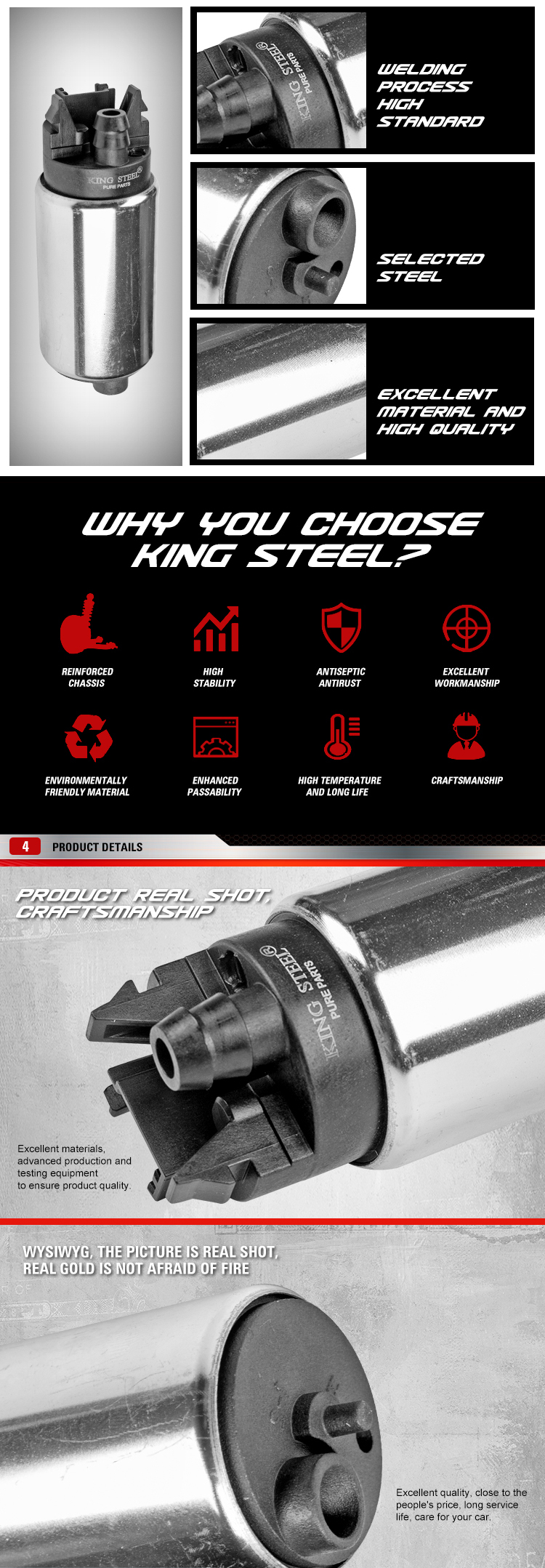 Kingsteel Car Electric Fuel Pump 23220-75020 For Toyota Prado Rzj120 ...