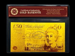 50 Pounds 24k Gold Banknote Plated , Pure 99.9% Gold Foreig, High ...