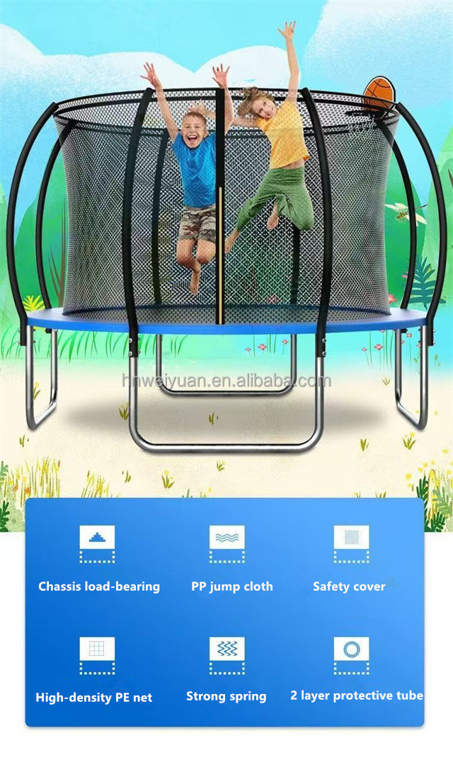 12ft Indoor/outdoor Mini Trampoline Park With Basketball Hoop ...