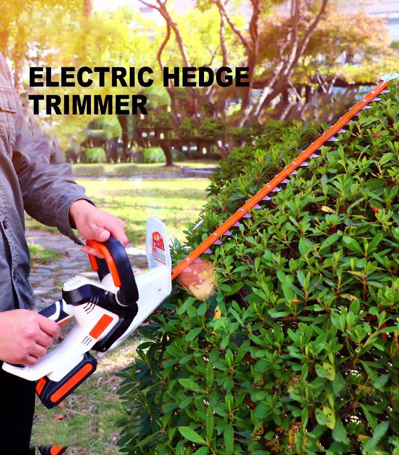 20v Cordless Electric Hedge Trimmer Li-on Rechargeable Garden Shear ...